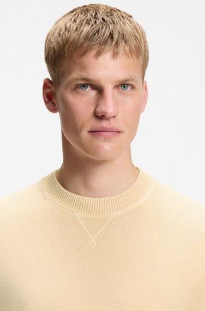 HUGO BOSS Strickpullover Akapulko Relaxed Fit, reine Baumwolle, moderner Used-Effekt