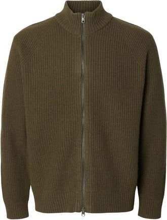 Selected Cardigan zipp&eacute; Cody - Homme - Pulls - Vert - Taille: L