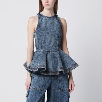 Alaia Denim peplum top