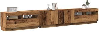 vidaXL Vidaxl - Meuble tv avec lumi&egrave;res led vieux bois bois ding&eacute;nierie