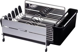 MasterClass MasterClass Anti-Rost Abtropfgestell, Abtropffl&auml;che f&uuml;r Teller, Geschirr, Besteck mit Tropfschale, Edelstahl, 44,4 x 33,8 x 19,4 cm - Silber