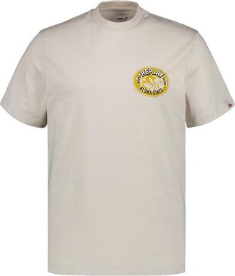 Replay Herren T-Shirt beige Baumwolle