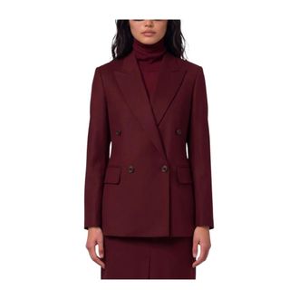Max Mara Scenico Zweireihiger Blazer - - Jackets - Damen - Rot - M