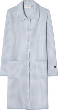 Busnel Femme, Manteaux, Bleu, Taille: 42 FR Rosale Knitted Coat Pepita