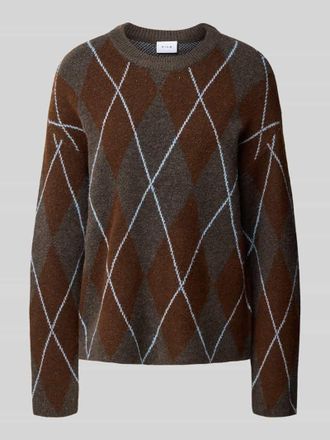 Vila Strickpullover im Allover-Look Modell argyle