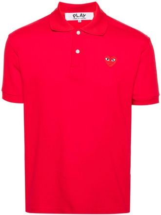 Comme Des Garçons Poloshirt mit Herz-Patch - Rot