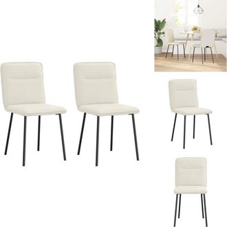vidaXL Esszimmerstühle 2 Stk. Creme Samt - Esszimmerstuhl - Esszimmerstühle - Stuhl - Küchenstuhl