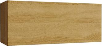 Furnitech Wohnwand Wohnzimmer | Hängend Wohnwand Modern | Wohnzimmer Schrankwand mit Regale und TV Schrank | Wohnzimmer Möbel (GS4, Gold Eiche)