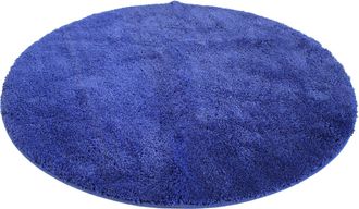 Kinzler J-10001/104 hochwertige Mikrofaser Badematte Uni, 90 cm, rund, flusenfrei, pflegeleicht, Royalblau