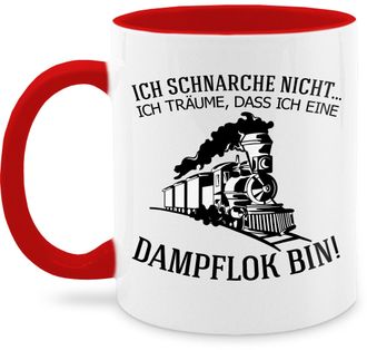 Shirtracer Tasse Tassen 325ml - Deko Hobby Geschenk - Ich schnarche nicht. Ich tr&auml;ume, dass ich eine Dampflok bin - 325 ml - Rot - geschenke f&uuml;r modelleisenbahne