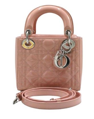 Dior Powder Pink Patent Cannage Mini Lady Dior