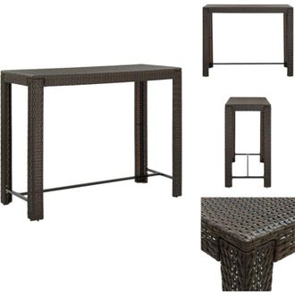 vidaXL Table de bar de jardin Marron 140,5x60,5x110,5cm R&eacute;sine tress&eacute;e - Table De Bar - Table De Jardin - Mobilier De Jardin - Table Ext&eacute;rieure - Table