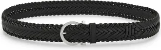 Ferragamo Femme, Accessoires, Noir, Taille: 105 CM Ceinture Tress&eacute;e en Cuir