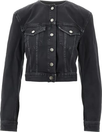 Haikure buttoned cropped jacket - Schwarz