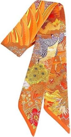 Generico Ruban de jardin secret pour chevaux, ceinture de cheveux longs et &eacute;charpe en soie pour l&eacute;t&eacute;, orange., taille unique