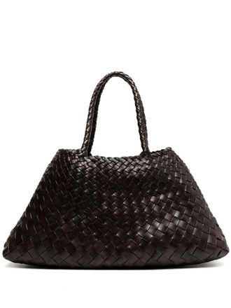 Dragon Diffusion sac Santa en cuir tressé - Marron