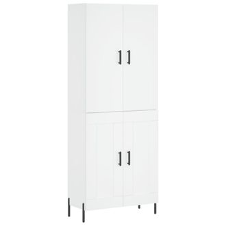 tidyard Highboard Weiß 69,5x34x180 cm Holzwerkstoff, Hochschrank Mehrzweckschrank Aktenschrank für Wohnungen Schlafzimmer Homeoffice3195795