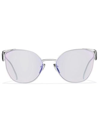 Prada lunettes de soleil à monture papillon - Métallisé