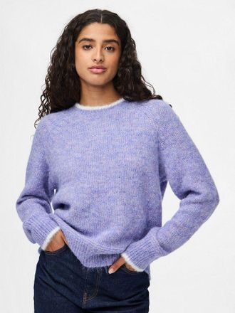 Pieces Strickpullover PCIVY LS O-NECK CONTRAST KNIT NOOS BC