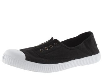 Victoria Plimsoll 1915 GEFÄRBTES Canvas DREC & Gummiband Negro 36