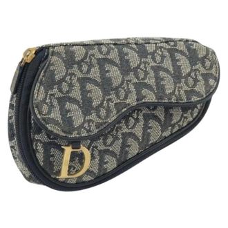 Dior Pre-owned Trotter Canvas Pouch - - Pre-owned - Damen - Blau - ONE SIZE