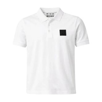 John Richmond Homme, Tops, Blanc, Taille: XS Polo avec logo appliqu&eacute; sur le devant