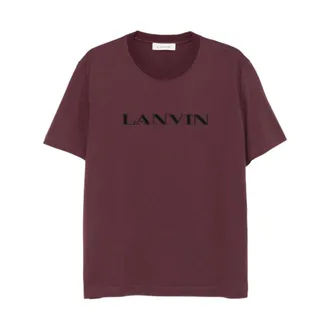 Lanvin Besticktes Baumwoll-T-Shirt - - Tops - Herren - Rot - L