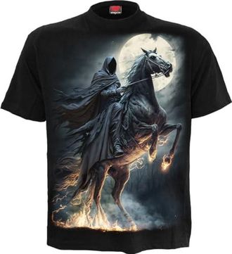 Spiral Shadow Rider Homme T-Shirt Manches Courtes Noir 4XL 100% Coton Regular/Coupe Standard