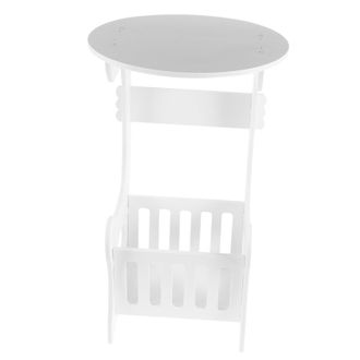 Angoily Moderner Weißer Runder Mini teetisch mit Stauraum Multifunktionaler Beistelltisch für Wohnzimmer Schlafzimmer und Büro Platzsparender Couchtisch aus U