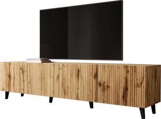 Mirjan24 TV Lowboard Vailbo 200, Fernsehschrank, Fernsehtisch, Unterschrank, TV Tisch, Board, Schrank, TV-Bank (Eiche Wotan)