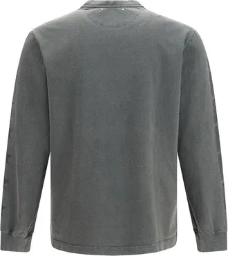 Golden Goose Vintage-Effect Cotton Jersey Long-Sleeve T-Shirt - Grey