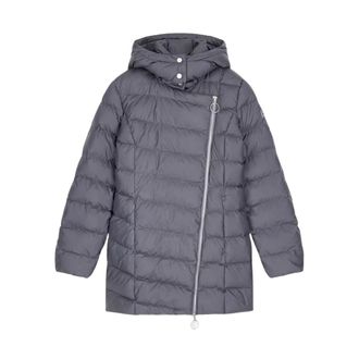 Emporio Armani Bomberjacke Slim Fit wattiert mit diagonalem Rei&szlig;verschluss - - Jackets - Damen - Grau - XS