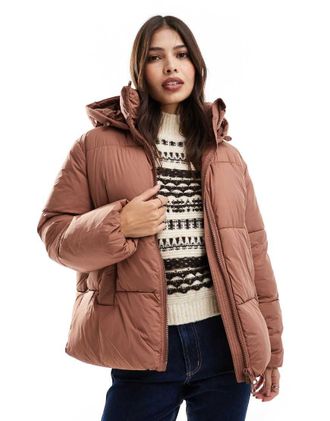 Vero Moda Doudoune courte à capuche - Épice-Rouge