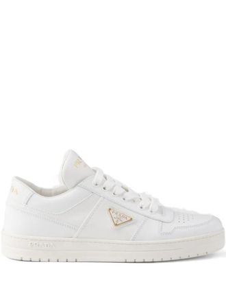 Prada Low-Top Sneaker - Downtown Leather Sneakers - Gr. 36,5 (EU) - in Wei&szlig; - f&uuml;r Damen