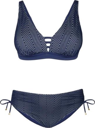 Fiorella Rubino Femme, Maillots de bain, Bleu, Taille: 38 FR Bikini &agrave; motif chevron en maille