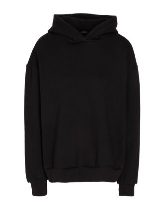 8 by YOOX ORGANIC COTTON PADDED SHOULDER OVERSIZE HOODIE