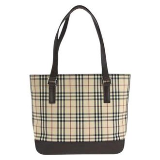 Burberry Pre-owned Cotton Canvas Leather Tote Bag - - Pre-owned - Damen - Beige - ONE SIZE