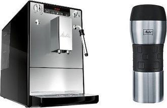 MELITTA E 953-102 Kaffeevollautomat Caffeo Solo & Milk mit Milchschaumd&uuml;se, silber + Melitta 206056 IsolierTrinkbecher