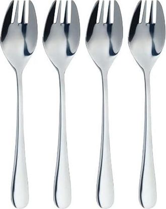 MasterClass MasterClass Edelstahl Buffet Spork Set, 4 Teile, Gabel, Messer und Löffel in einem Utensil, hochglanzpoliert, Silber