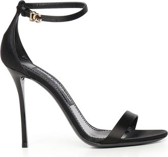 Dolce & Gabbana Femme, Chaussures, Noir, Taille: 39 EU Keira Satin Sandal
