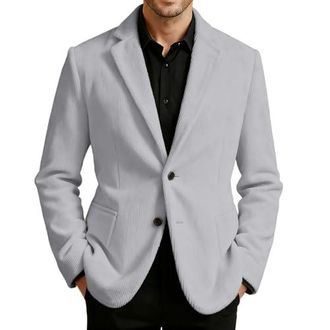 Generic Veste de costume en velours c&ocirc;tel&eacute; pour homme - Coupe ajust&eacute;e - &Eacute;l&eacute;gante veste de loisirs - Pour carnaval, f&ecirc;te, mariage - Vintage - Deux boutons, 004