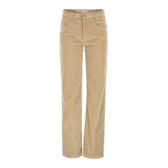 Dondup Cord Straight Leg Hose - - Trousers - Damen - Beige - W26