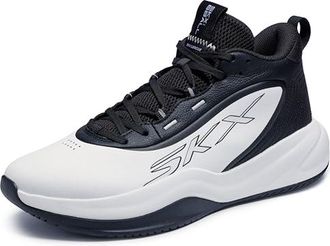 Skechers Baskets de Basketball Pure Klutch pour Homme, Blanc/Noir, 42.5 EU