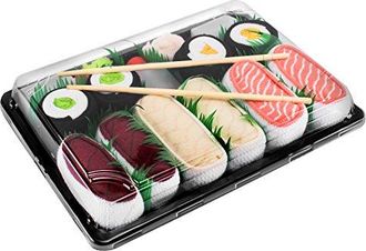 Rainbow Socks Femmes Hommes - Sushi Chaussettes Saumon Butterfish Thon 2x Maki - 5 Paires - Taille UE 41-46