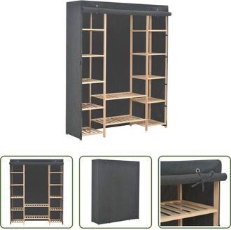 vidaXL Stoffkleiderschrank - Kleiderschrank Grau 135 x 40 x 170 cm Stoff