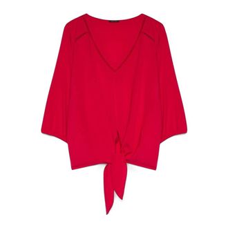 Fiorella Rubino Viskose-Bluse mit Knoten am Saum - - Blouses & Shirts - Damen - Rosa - 2XL