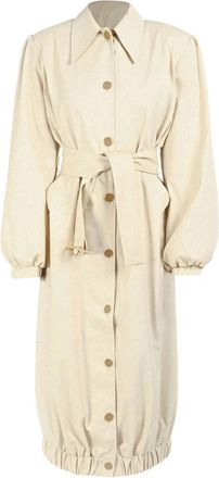 Rowen Rose Geknöpfter Mantel mit Gürtel - Nude