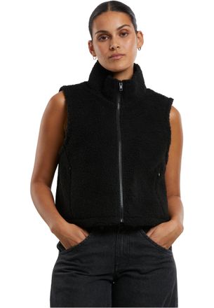 Urban Classics Ladies Short Sherpa Vest black, M