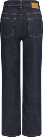 Ganni Slub Denim Fold Jeans - Blue