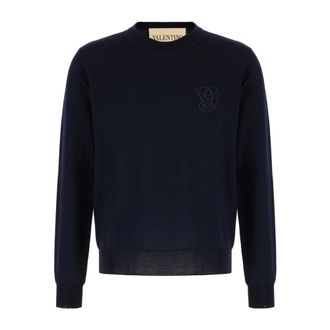 Valentino Garavani Homme, Sweatshirts et sweats à capuche, Bleu, Taille: 2XL Collection de Maille Élégante